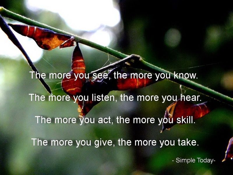 [Simple Today ] The more you see, the more you know. The more you ...