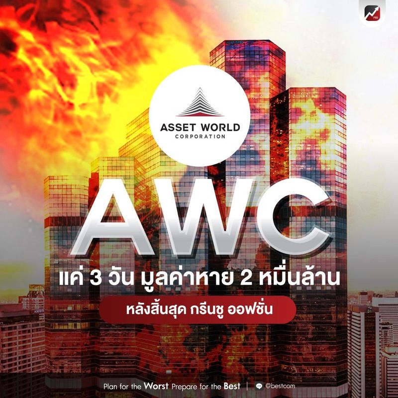 [หุ้นพอร์ทระเบิด] AWC แค่ 3 วันมูลค่าหาย 2 หมื่นล้าน หลังสิ้นสุด กรีนชู ออฟชั่น