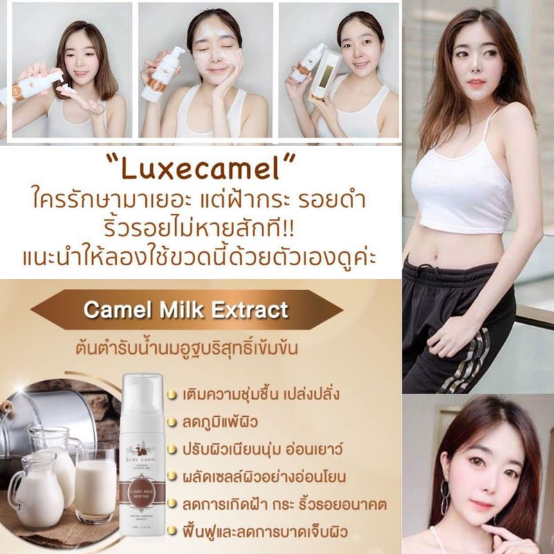 [LUXE CAMEL] 🚫สลายฝ้า กระ หาย ️ 📣ต้องมูสโฟมขวดนี้ #นมอูฐดูดฝ้า