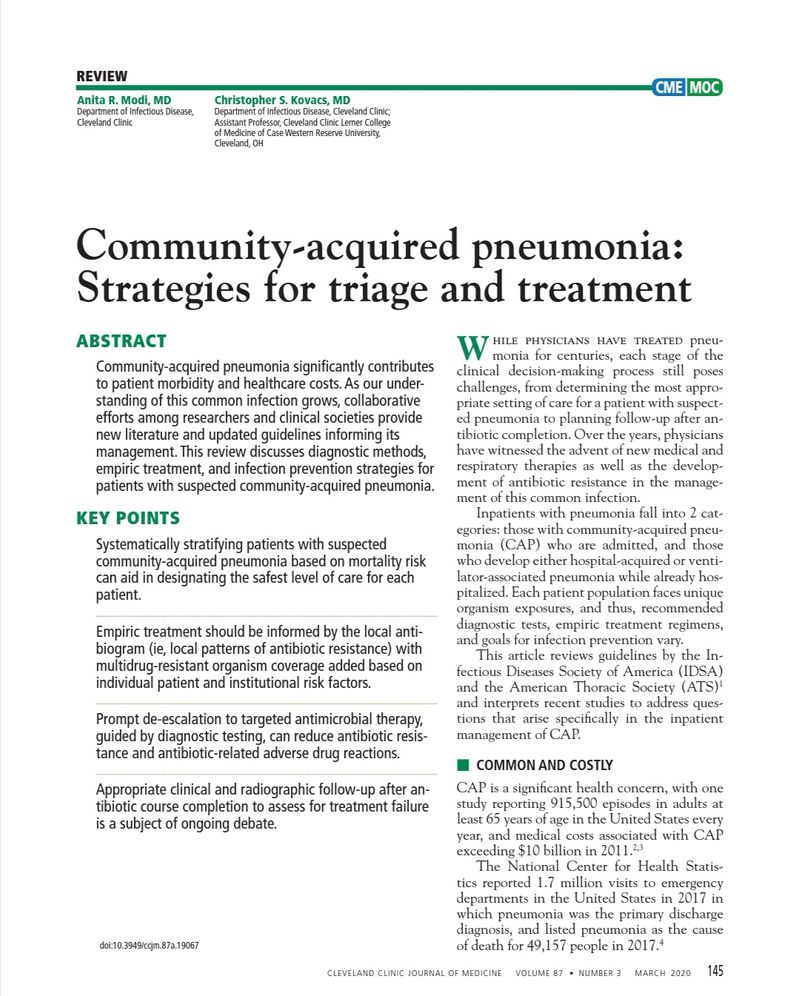[หนอนน้อยอ่านเปเปอร์] Community-acquired pneumonia: Strategies for ...