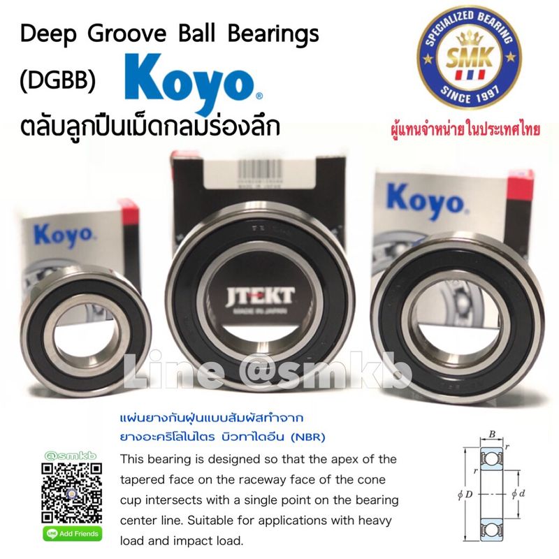 [SMKbearings] Deep Groove Ball Bearings (DGBB) ตลับลูกปืนเม็ดกลมร่องลึก ...