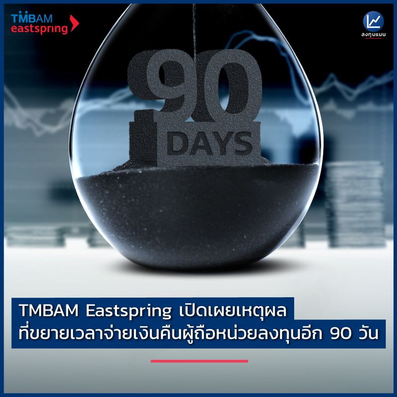[ลงทุนแมน] TMBAM Eastspring เปิดเผยเหตุผล ที่ขยายเวลาจ่ายเงินคืนผู้ถือหน่วยลงทุนอีก 90 วัน ...
