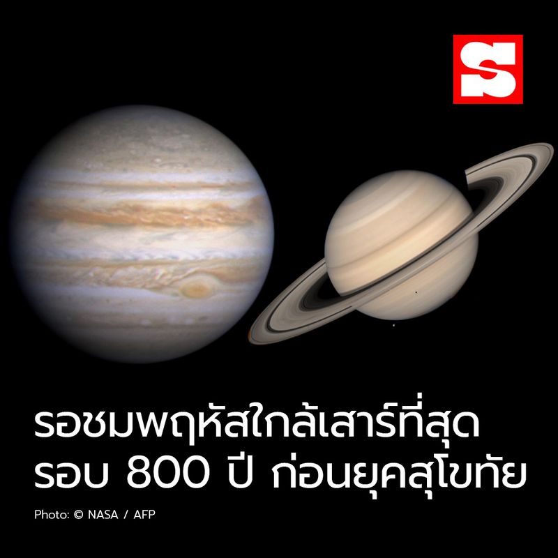 [sanook.com] เตรียมชม ดาวเสาร์เคียงพฤหัสบดี 21 ธ.ค. ดูจากโลกใกล้กันที่สุดในรอบเกือบ 800 ปี ดาว ...