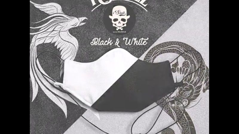 [I Skull] iSkull แมสเท่ๆ สีขาว สีดำ ทรง3D (Black and white Biker Mask ...