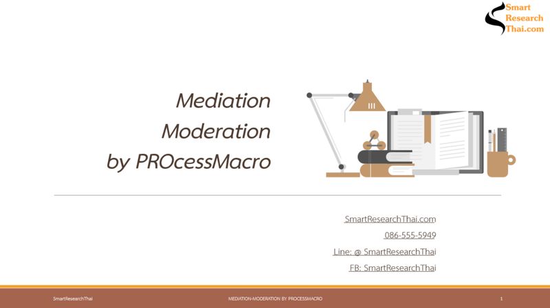 [SmartResearchThai] Mediation Moderation by PROcess ทำสไดล์สอนเรีบยร้อย ...