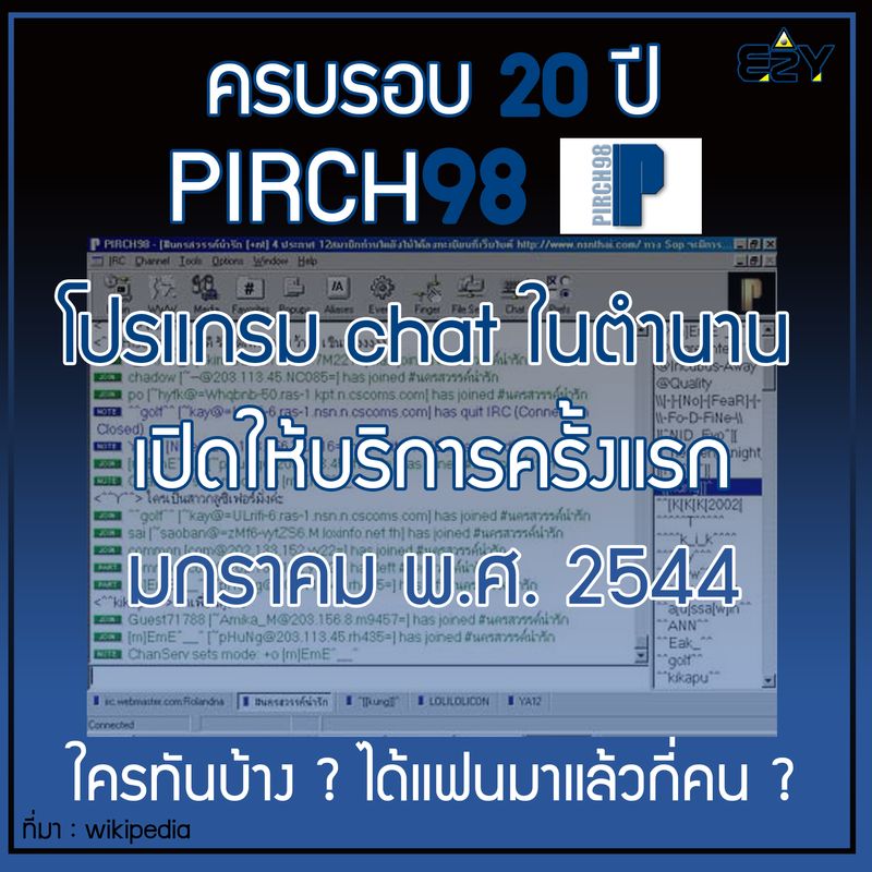 [EZYITTIPS] โปรแกรม PIRCH98 เปิดบริการอย่างเป็นทางการ : มกราคม 2544 ...