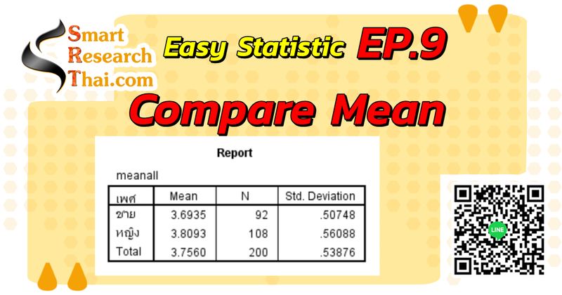 [SmartResearchThai] Compare Mean SPSS | EP.9 Easy Statistic สถิติง่ายๆ ...