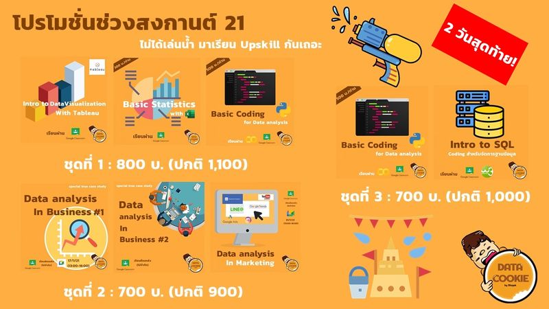 [Datacookie] โปรโมชั่นลดคอร์สเรียน2วันสุดท้ายแย้วว 🥳 เนื่องในเทศกาลสงกานต์นี้ 💦 ประจำปี 2021 นี้ ...