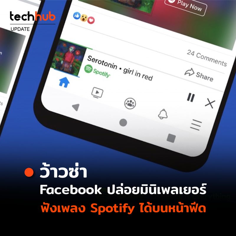 [Techhub] เปิดฟังเพลงฟังได้ ผ่านหน้าฟีด Facebook เอาใจแฟน Spotify กับฟีเจอร์ใหม่ ที่ช่วยสร้าง ...