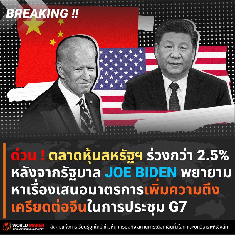 [World Maker] BREAKING !! : ด่วน ! ตลาดหุ้นสหรัฐฯ ร่วงกว่า 2.5% หลังจากรัฐบาล Joe Biden พยายามหา ...