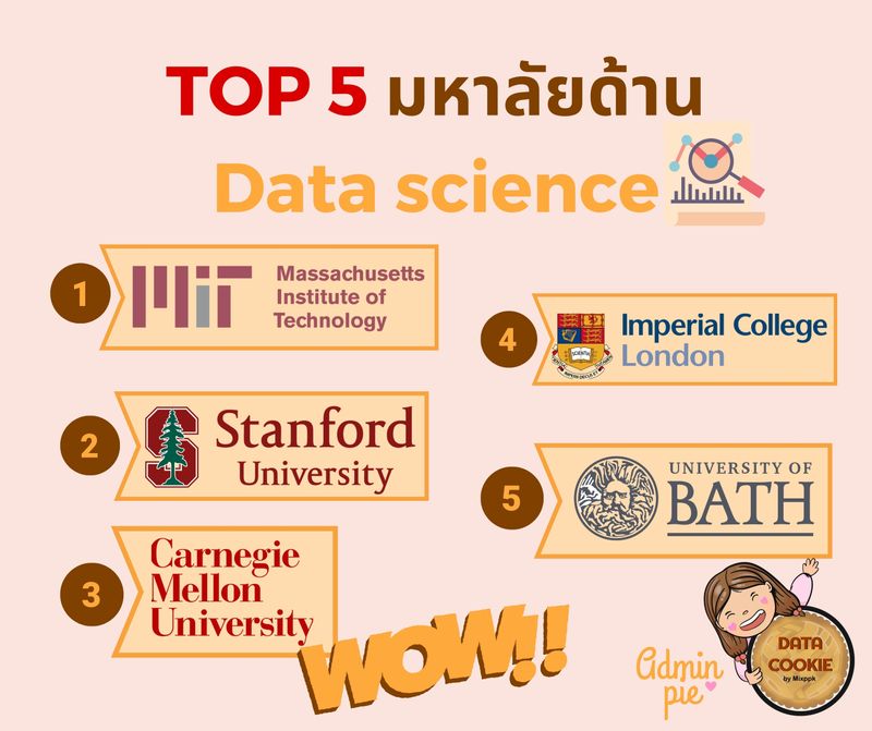 [Datacookie] เรียนต่อ Data Science ที่ไหนดี⁉️ วันนี้แอดมินพาย 🥧 จะมานำเสนอ TOP 5 มหาลัยที่เหมาะ ...