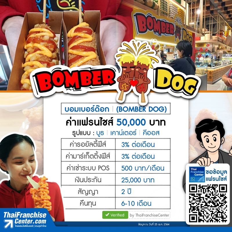 [ThaiFranchiseCenter] #แฟรนไชส์ บอมเบอร์ด๊อก (BOMBER DOG) ค่าแฟรนไชส์ ...