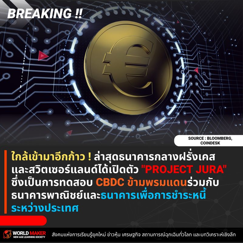 [World Maker] BREAKING !! : ใกล้เข้ามาอีกก้าว ! ล่าสุดธนาคารกลางฝรั่งเคสและสวิตเซอร์แลนด์ได้ ...