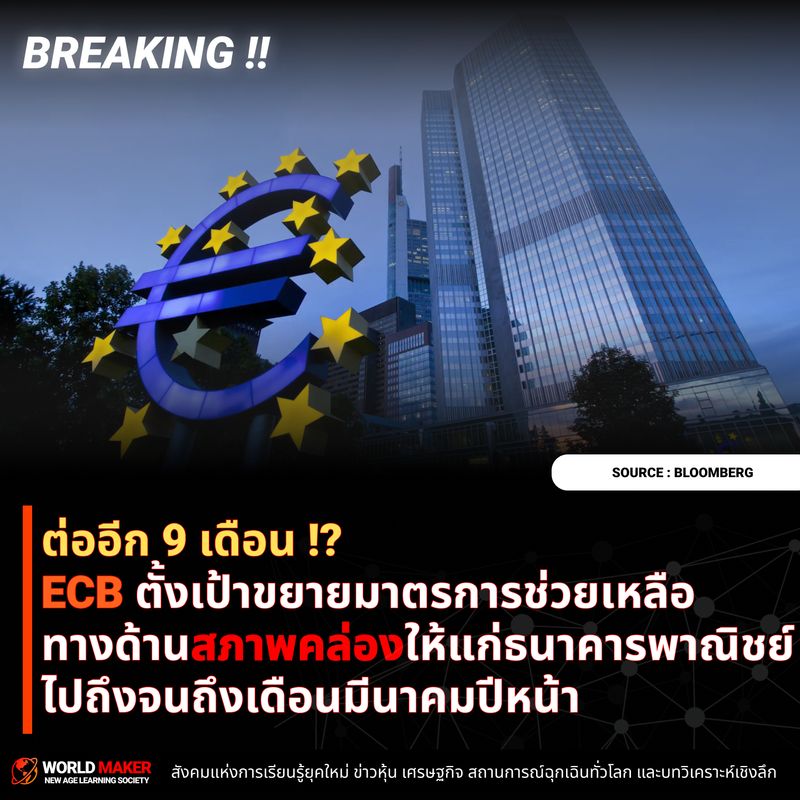 [World Maker] BREAKING !! : ต่ออีก 9 เดือน !? ECB ตั้งเป้าขยายมาตรการช่วยเหลือทางด้านสภาพคล่อง ...