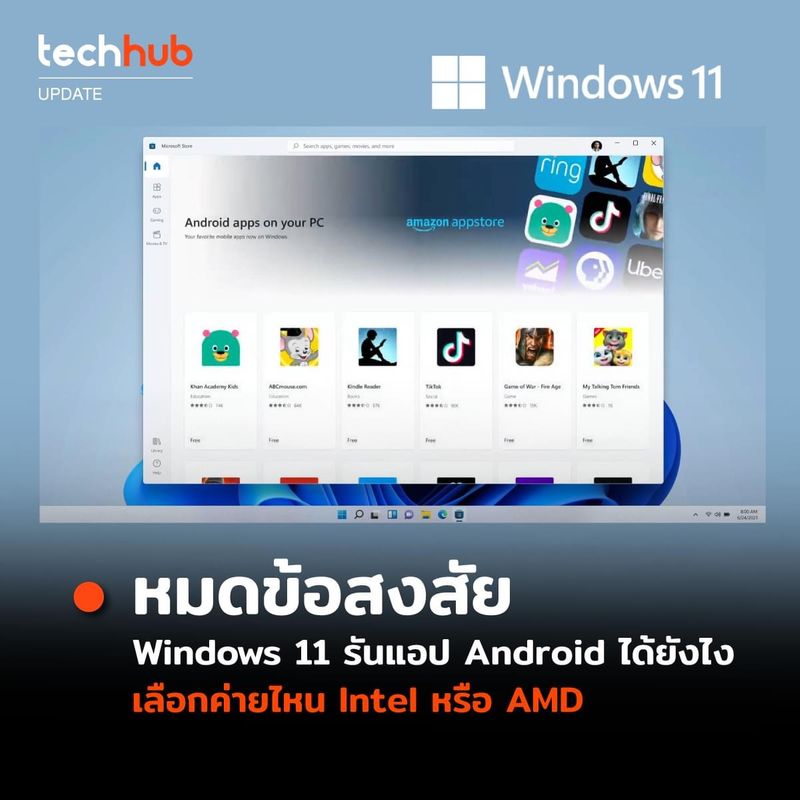 [Techhub] เพิ่มเติมจากงานเปิดตัว หนึ่งในฟีเจอร์ที่หลายคนว้าวกันไม่น้อยคือ Windows 11 สามารถรัน ...
