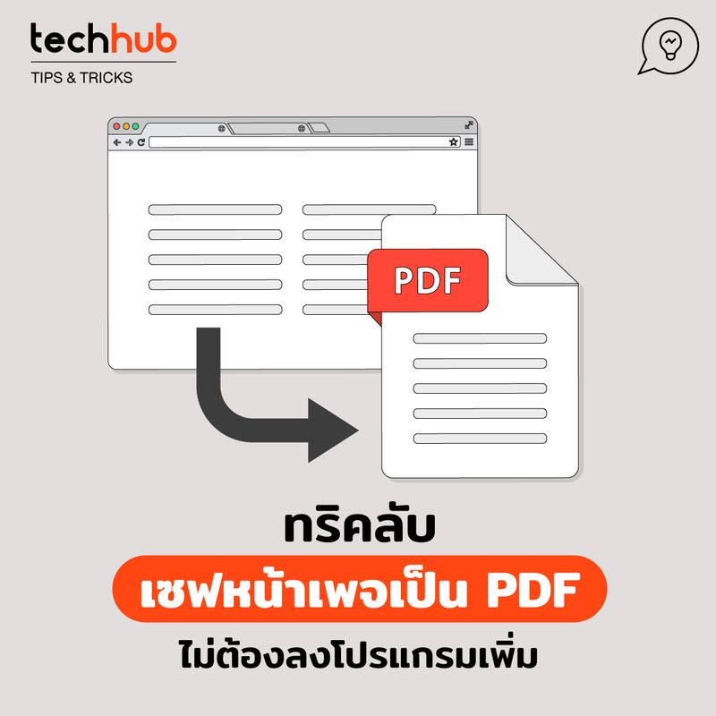[Techhub] มีหลายเหตุผลที่เราต้องการเซฟหน้าเพจเว็บใดเว็บหนึ่งไว้ เช่น เพื่อไว้อ้างอิงหรือใช้เป็น ...