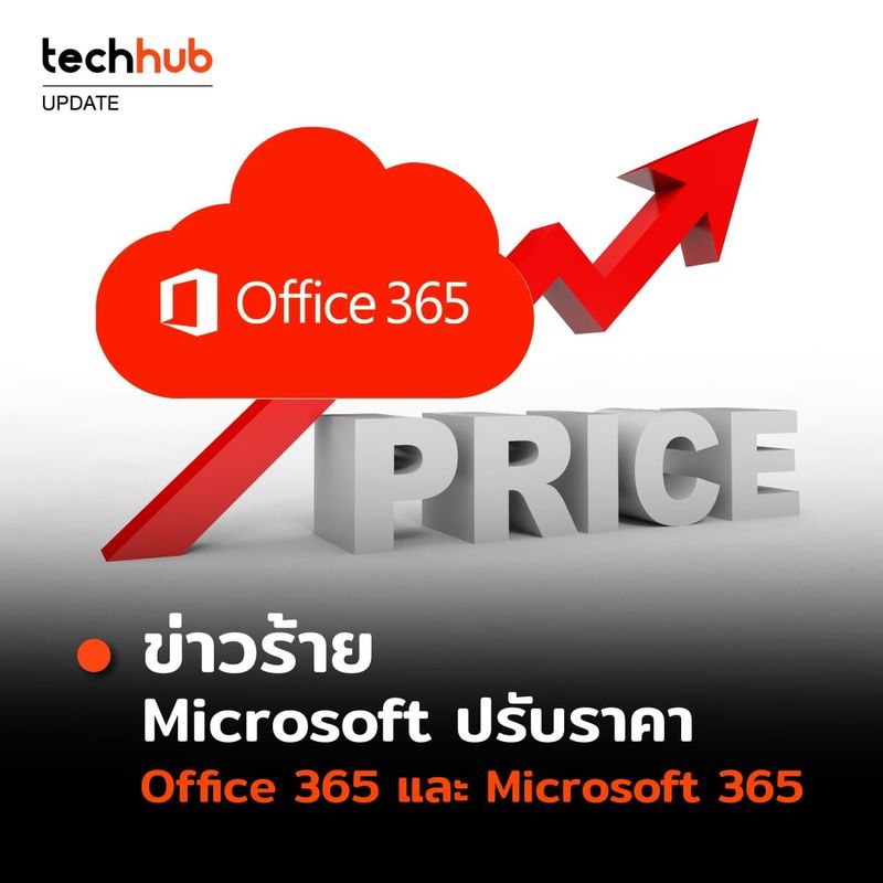 [Techhub] ปรับราคาขึ้นแล้ว Office 365 และ Microsoft 365 Microsoft กำลังประกาศการขึ้นราคาบริการ ...