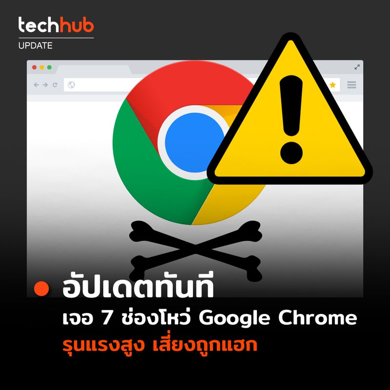 [Techhub] ใครใช้เบราว์เซอร์ Chrome รีบกดอัปเดตทันที หลัง Google พบช่องโหว่ที่มีความรุนแรงสูง 7 ...