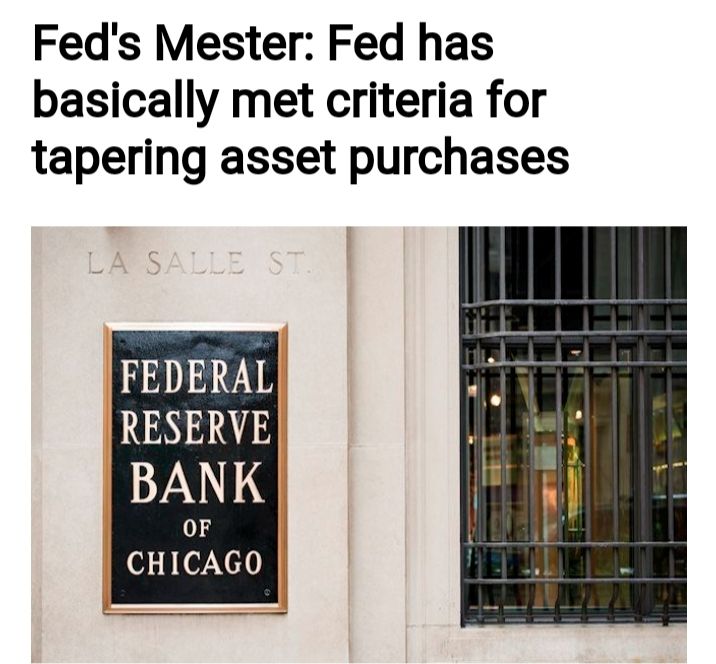 ၉𝚔𝝈ﬨʊĨᔆ𝗲𝑡 ️] Fed's Mester: โดยทั่วไปแล้ว Fed ได้ผ่านเกณฑ์สำหรับการซื้อ ...