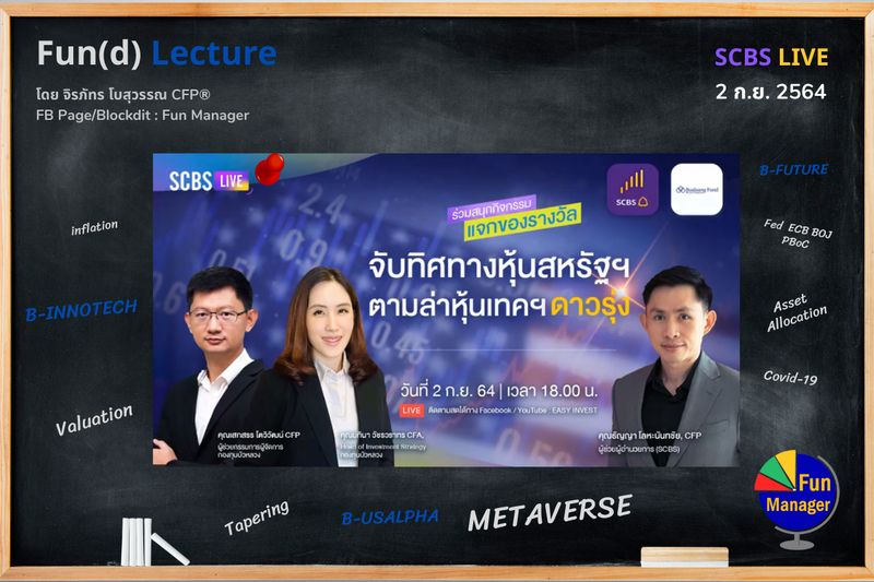 [Fun Manager] #สรุปSCBSLIVE 2 ก.ย. #FundLecture . จับทิศทางหุ้นสหรัฐฯ ตามล่าหุ้นเทคฯ ดาวรุ่ง ...