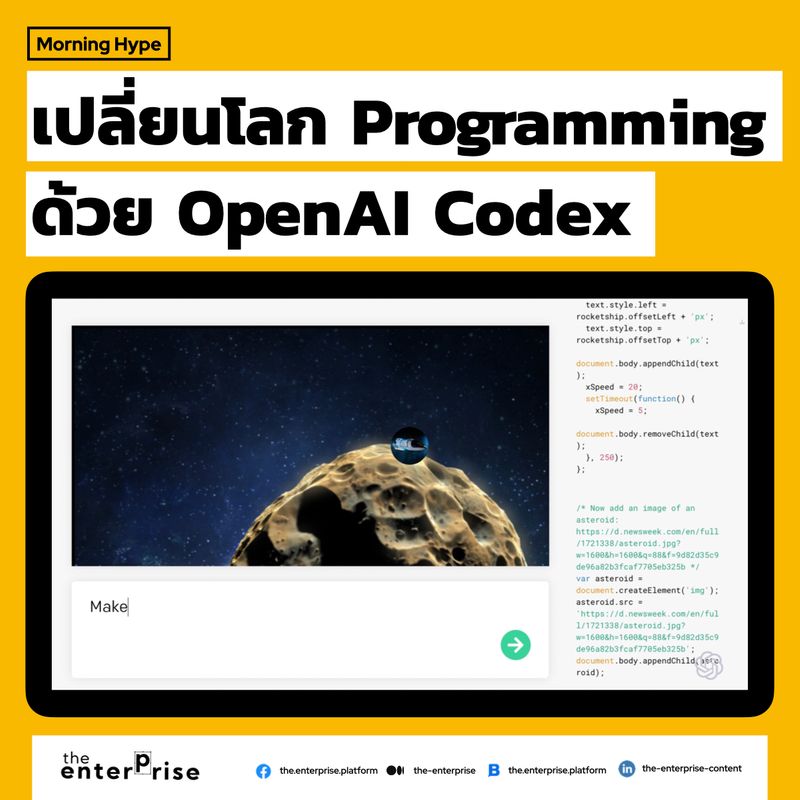 [Whizz Content] [ Morning Hype ] OpenAI Codex จะเปลี่ยนโลกการ Programming ให้ไม่เหมือนเดิมอีก ...