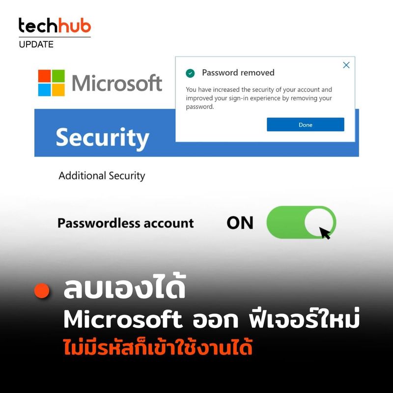 [Techhub] Microsoft เผยฟีเจอร์ใหม่ ไม่มีรหัสก็เข้าใช้งานบัญชี ของ Microsoft ได้ครับ ตั้งแต่ ...