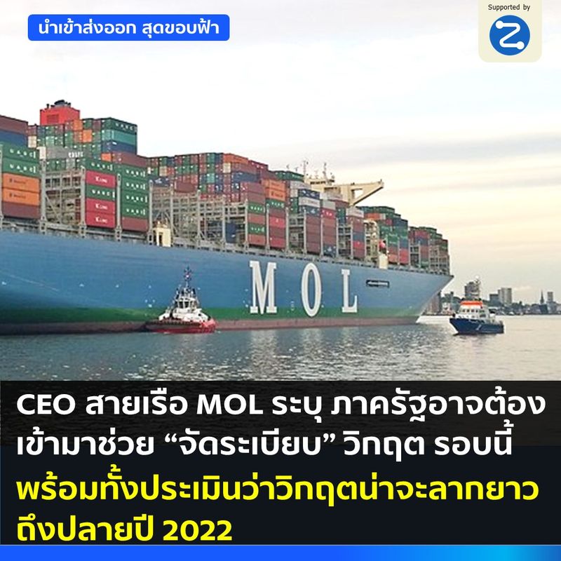 [นำเข้าส่งออก สุดขอบฟ้า] CEO สายเรือ MOL (Mitsui OSK Lines) ระบุ ภาครัฐ ...
