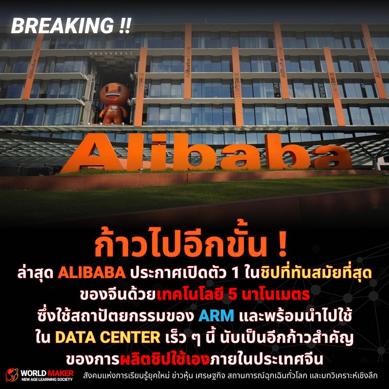 [World Maker] BREAKING !! : ก้าวไปอีกขั้น ! ล่าสุด Alibaba ประกาศเปิดตัว 1 ในชิปที่ทันสมัยที่สุด ...