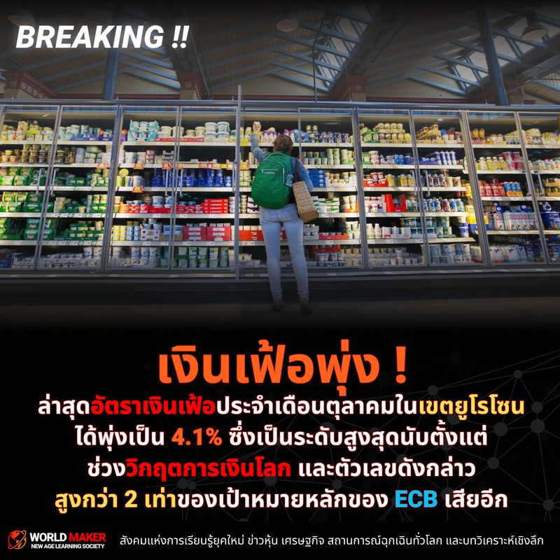 [World Maker] BREAKING !! : เงินเฟ้อพุ่ง ! ล่าสุดอัตราเงินเฟ้อประจำเดือนตุลาคมในเขตยูโรโซนได้ ...