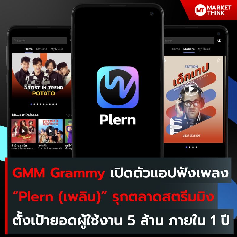 [MarketThink] GMM Grammy เปิดตัวแอปฟังเพลง “Plern (เพลิน)” รุกตลาดสตรีมมิง ตั้งเป้ายอดผู้ใช้งาน ...