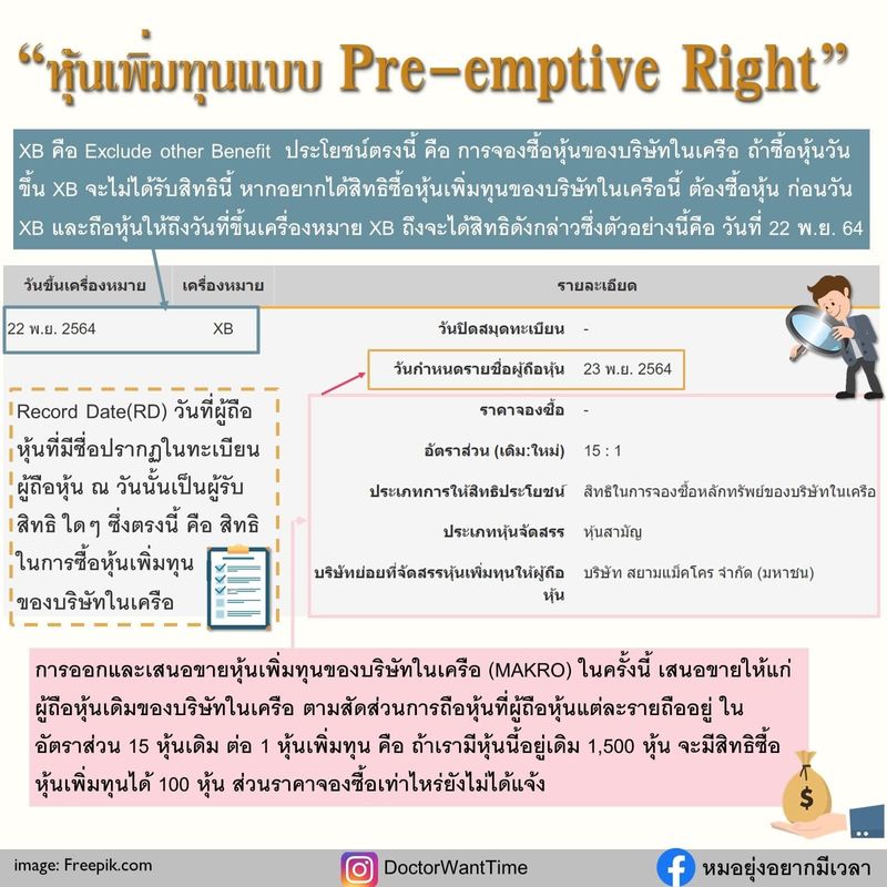[DoctorWantTime] หุ้นเพิ่มทุนแบบ Pre-emptive Right การเสนอขายหุ้นเพิ่ม ...