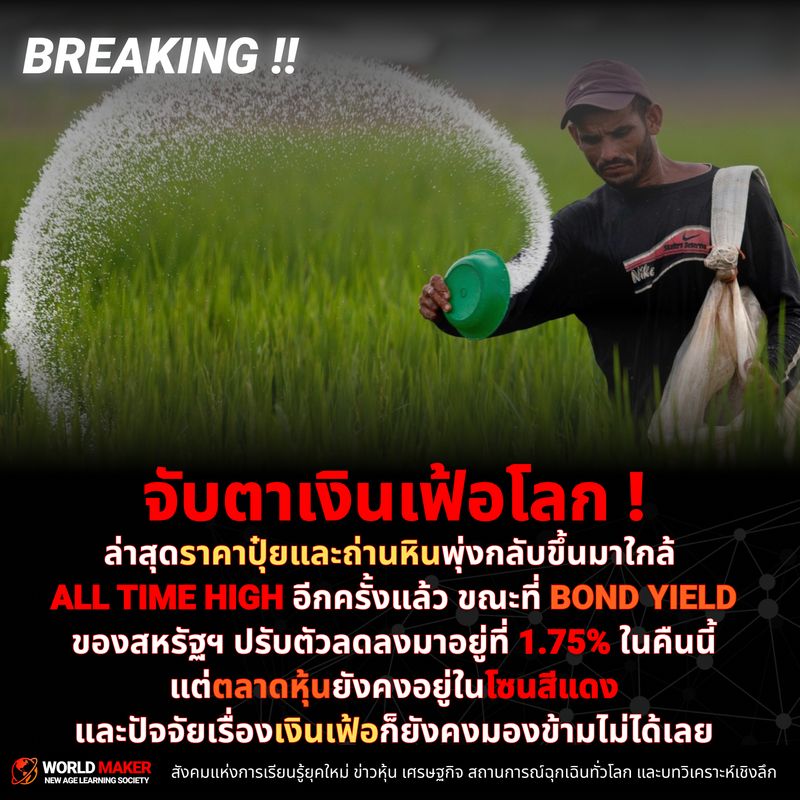 [World Maker] BREAKING !! : จับตาเงินเฟ้อโลก ! ล่าสุดราคาปุ๋ยและถ่านหินพุ่งกลับขึ้นมาใกล้ All ...