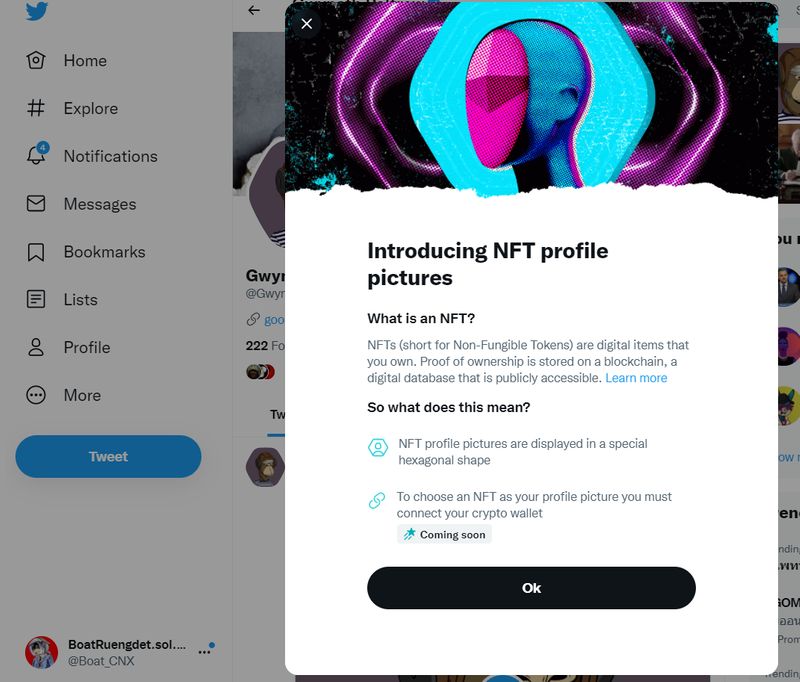 [Boat NFT & crypTo] เคยแต่เห็น จากในสื่อต่าง ๆว่า twitter กำลังจะให้ใช้ ...