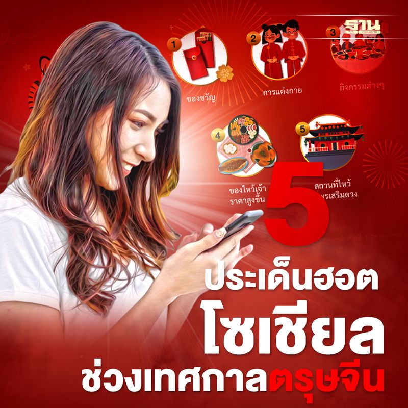 [ฐานเศรษฐกิจ_Thansettakij] 5 ประเด็นฮอตโซเชียลช่วงเทศกาลตรุษจีนปี 65 ไวซ์ไซท์ เผย 5 ประเด็นฮอต ...