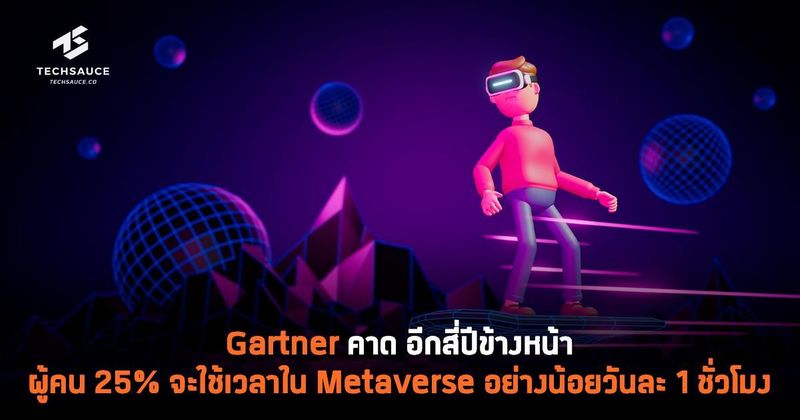 [Techsauce] Gartner คาด อีกสี่ปีข้างหน้า ผู้คน 25% จะใช้เวลาใน Metaverse อย่างน้อยวันละ 1 ...