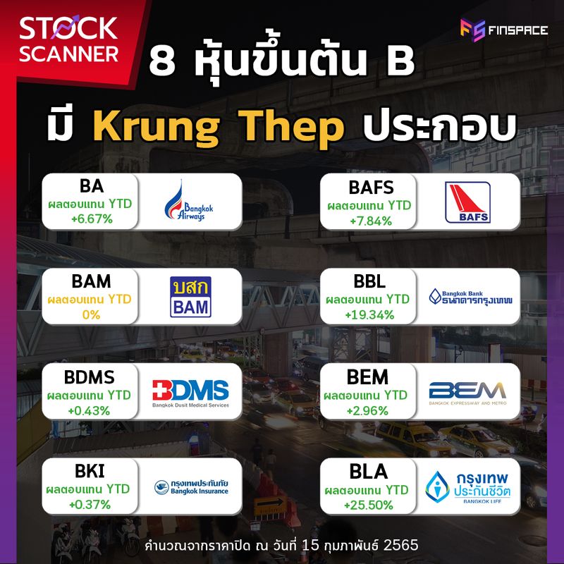 [FinSpace] 8 หุ้นขึ้นต้น B มี Krung Thep อยู่ในชื่อ หลังจากที่มติ ครม. ได้เปลี่ยนชื่อ ...
