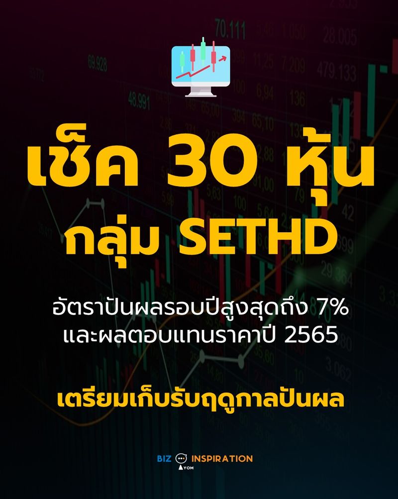 [iYom Biz + Inspiration] เช็ค 30 หุ้น กลุ่ม SETHD อัตราปันผลรอบปีสูงสุดถึง 7% และผลตอบแทนราคาปี ...