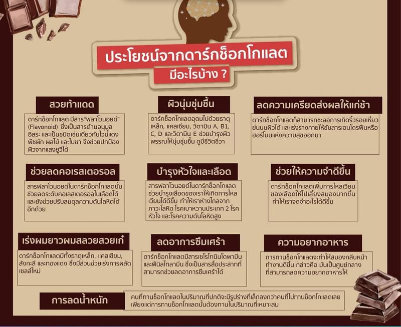 [SaradeeD] ประโยชน์ของดาร์คชอคโกแลต (Dark Chocolate)
