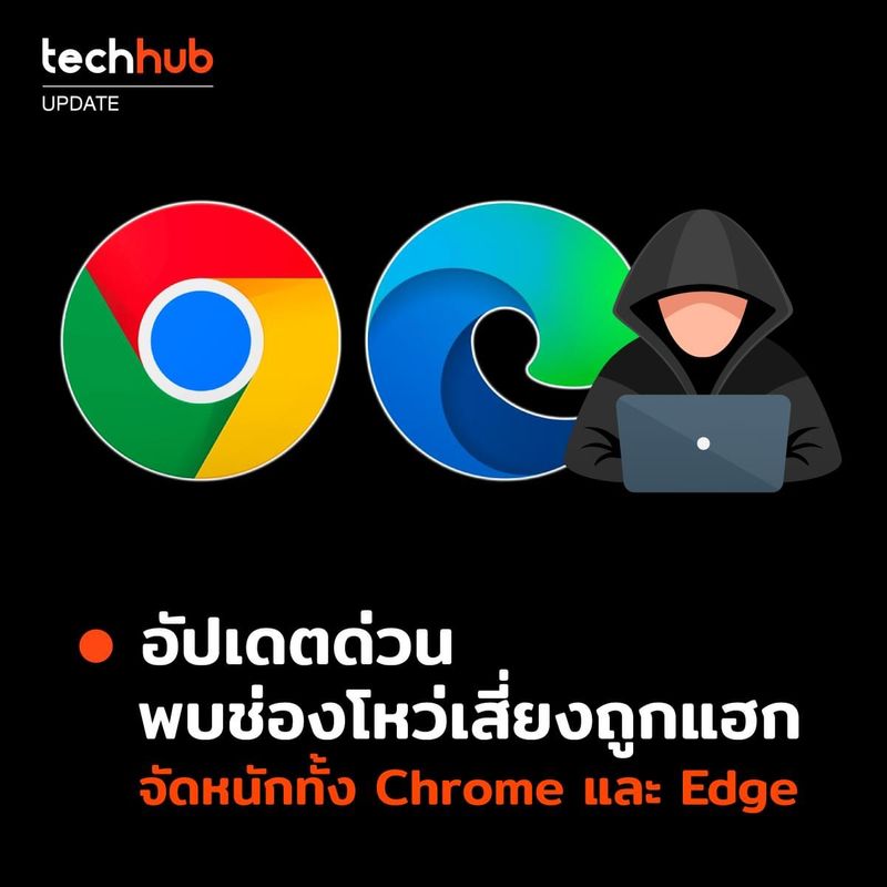 [Techhub] [ด่วนที่สุด] เมื่อไม่นานมานี้ทาง Google และ Microsoft ได้พบช่องโหว่สำคัญของทั้ง Chrome ...