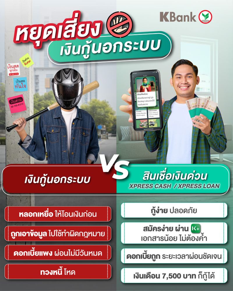 [KBank Live] 🤚 หยุดเสี่ยง ถ้าไม่อยากเป็นเหยื่อพวกให้กู้เงินนอกระบบ ️ ...