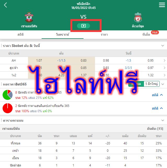 [ผลบอลสดthscore] 🔥 Thscore ได้รับชมไฮไลท์ฟุตบอลฟรีค่ะ ยินดีต้นรับแฟนบอลทุกท่านเข้ามาชมนะคะ ...