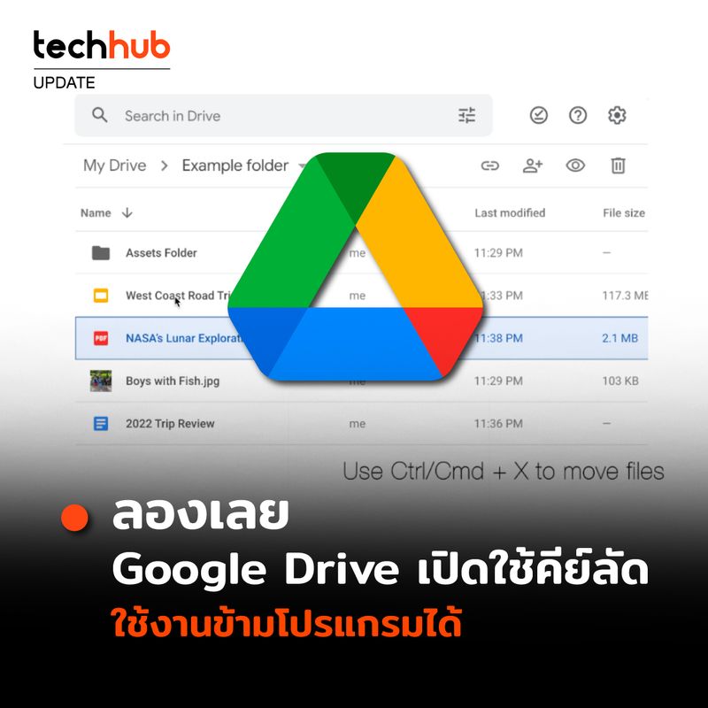 [Techhub] มาช้าแต่มานะ Google Drive อัปเดตในรอบ 10 ปี ไฟเขียวเปิดให้ใช้คีย์ลัดที่คุ้นเคยอย่าง ...