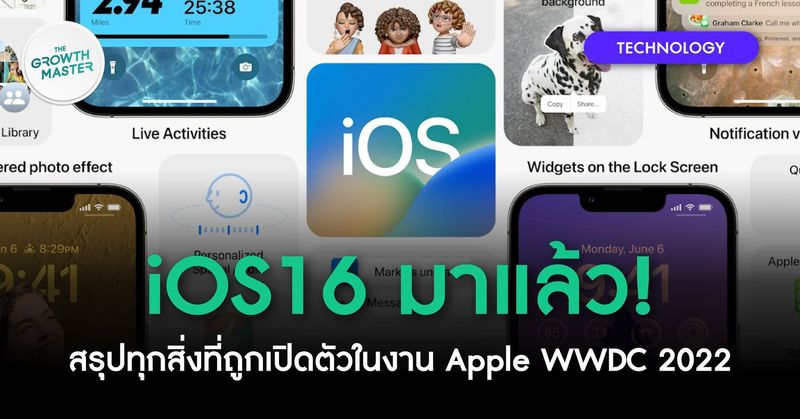 [The Growth Master] [UPDATE] iOS16 มาแล้ว! สรุปทุกสิ่งที่ถูกเปิดตัวในงาน Apple WWDC 2022 เมื่อ ...