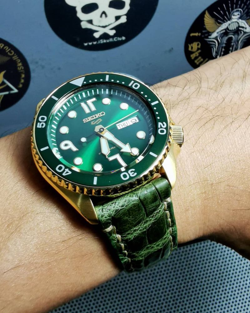 [I Skull] Royal Green Alligator Leather Strap https://iskull.club ...
