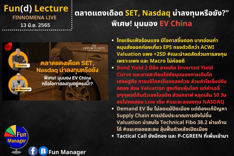 [Fun Manager] #สรุปFinnomenaLIVE 13 มิ.ย. #FundLecture . ตลาดแดงเดือด SET, Nasdaq น่าลงทุนหรือ ...
