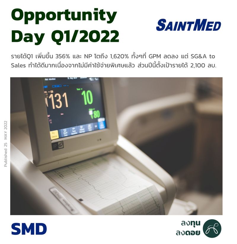 [ลงทุน ลงดอย] ⭐ Oppday SMD Q1/2022 ⭐ : รายได้Q1 เพิ่มขึ้น 356% และ NP โตถึง 1,620% ทั้งๆที่ GPM ...