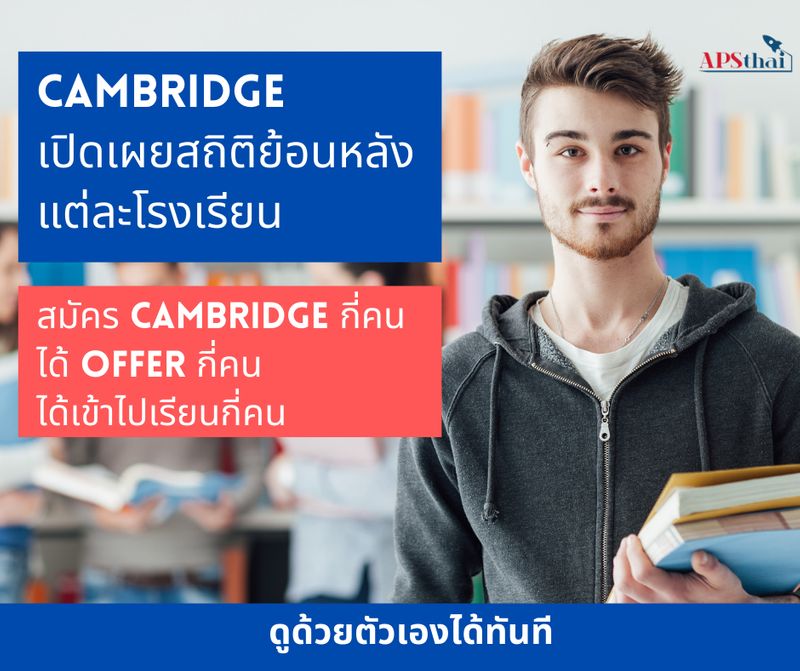 [APSthai] Cambridge เปิดเผยสถิติย้อนหลัง แต่ละโรงเรียน สมัคร Cambridge กี่คน ได้ offer กี่คน ได้ ...