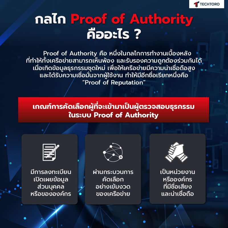[TechToro] กลไก Proof of Authority คืออะไร? 🤔😎 เครือข่าย Blockchain มี ...