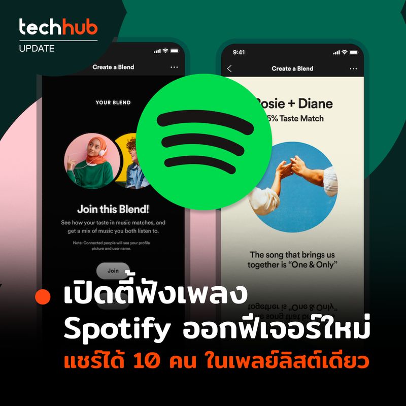 [Techhub] แบ่งเพลงฟังกันได้ Spotify เปิดฟีเจอร์ "Blend" สลับกันฟังเพลงโปรดของแต่ละคนได้ในเพลย์ ...