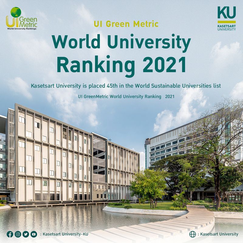 [Kasetsart University - KU] Kasetsart University is ranked the 45th World's Most Sustainable ...